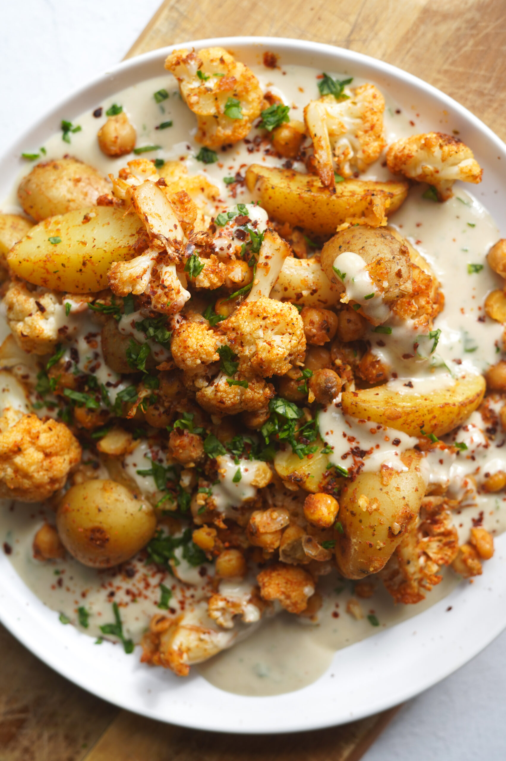 Roasted Cauliflower Chickpea Potato Bowl - PlantYou