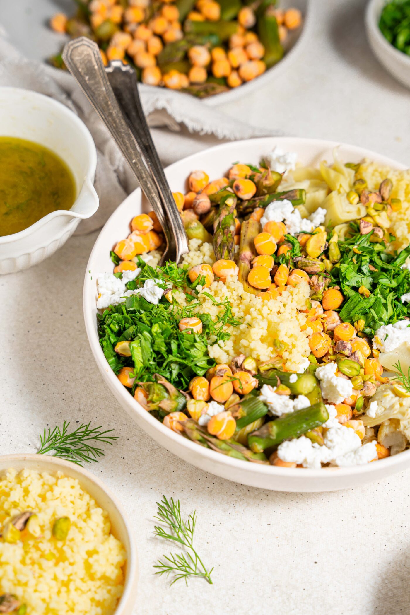 Spring Pearl Couscous Salad with Asparagus and Dill - PlantYou
