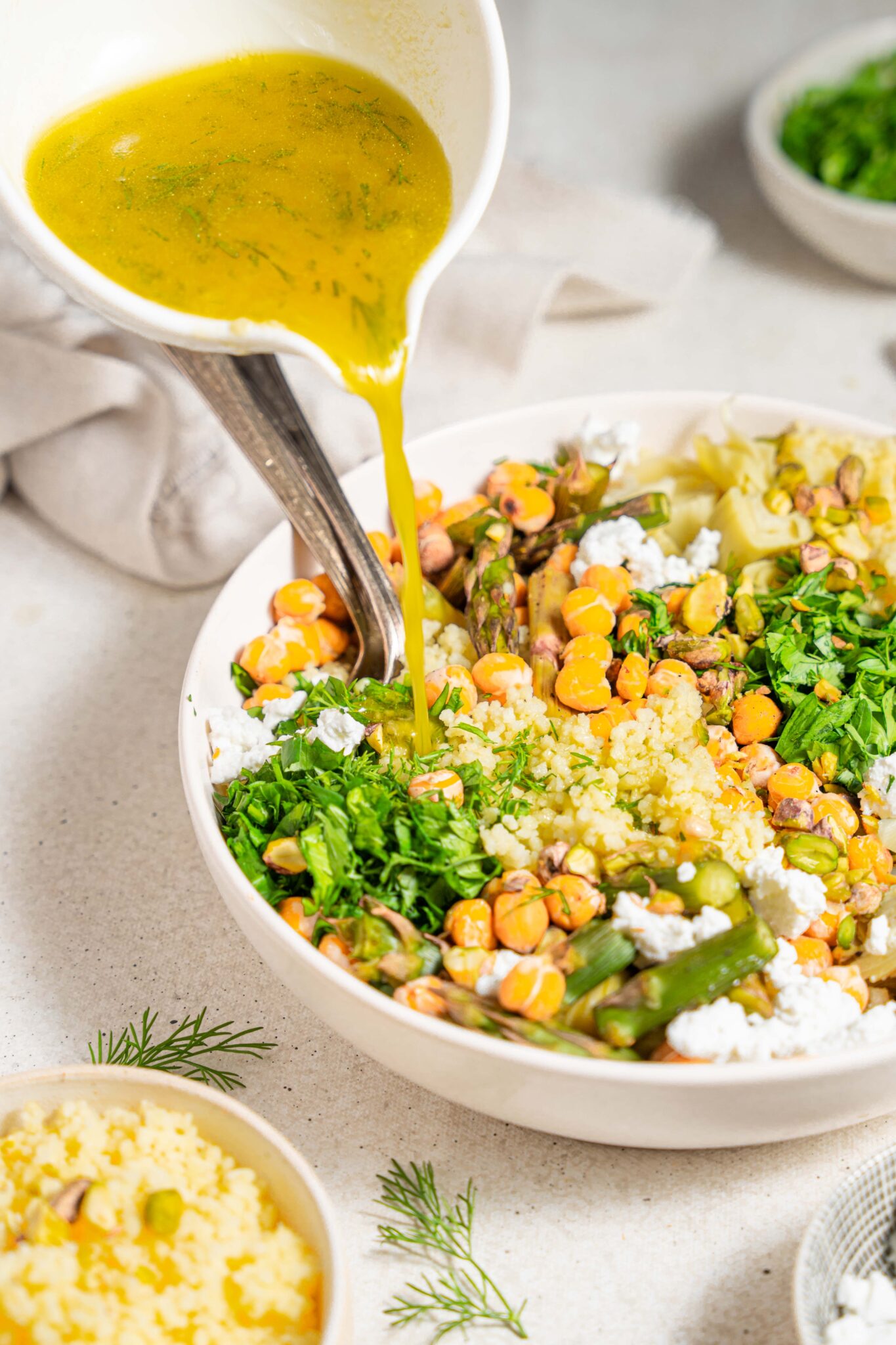 Spring Pearl Couscous Salad with Asparagus and Dill - PlantYou