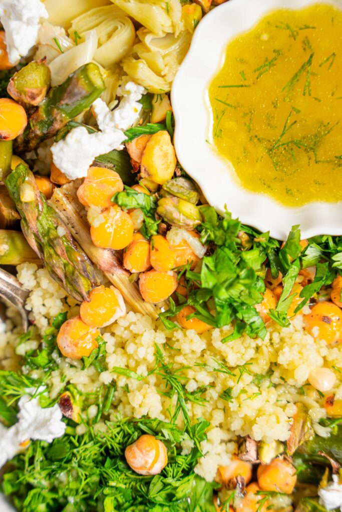 Spring Pearl Couscous Salad with Asparagus and Dill - PlantYou