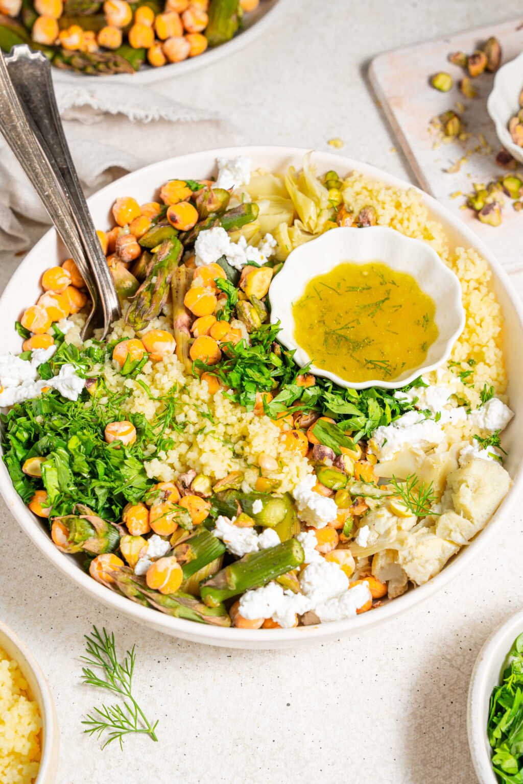 Spring Pearl Couscous Salad with Asparagus and Dill - PlantYou