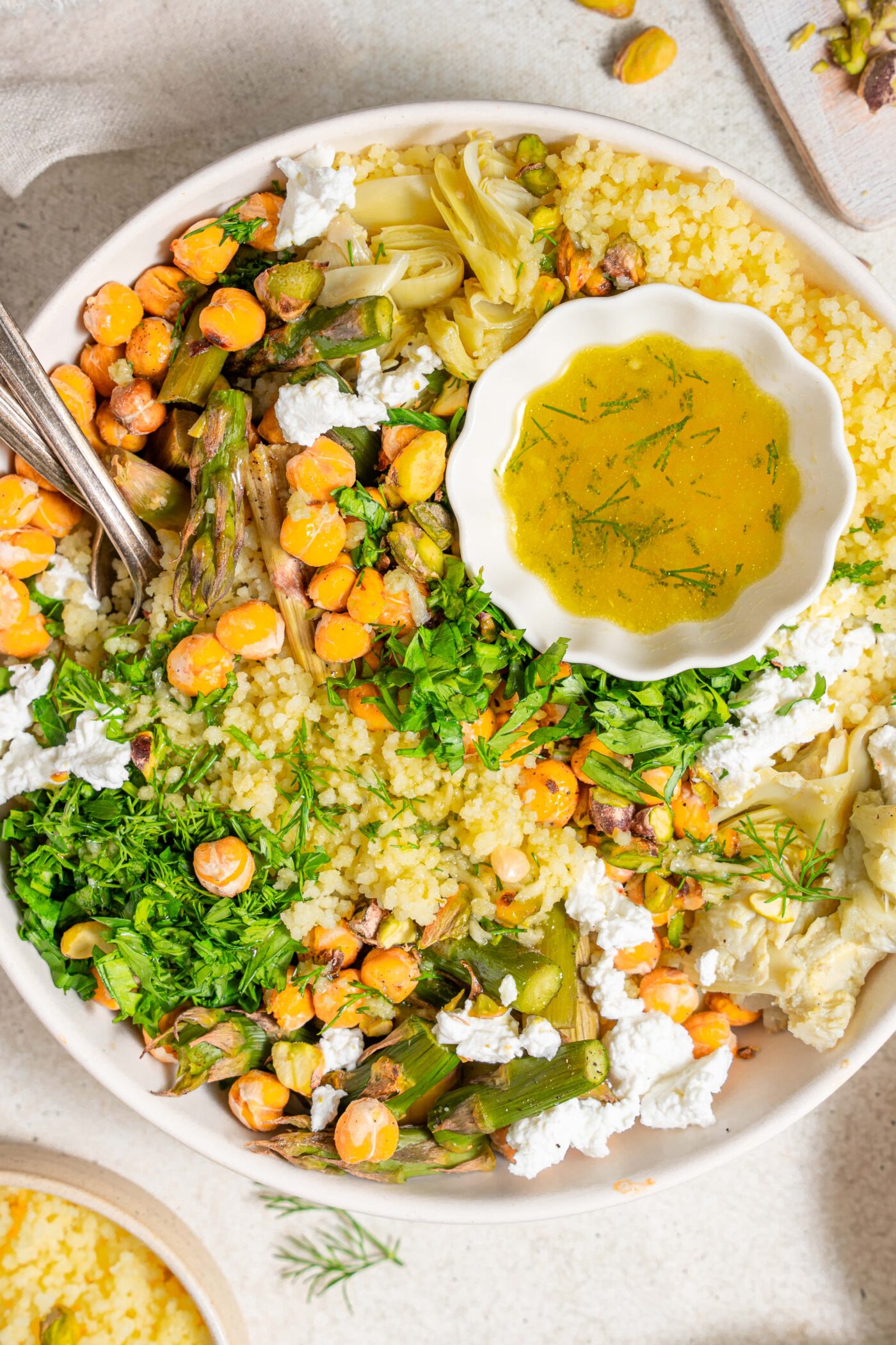 Spring Pearl Couscous Salad with Asparagus and Dill - PlantYou