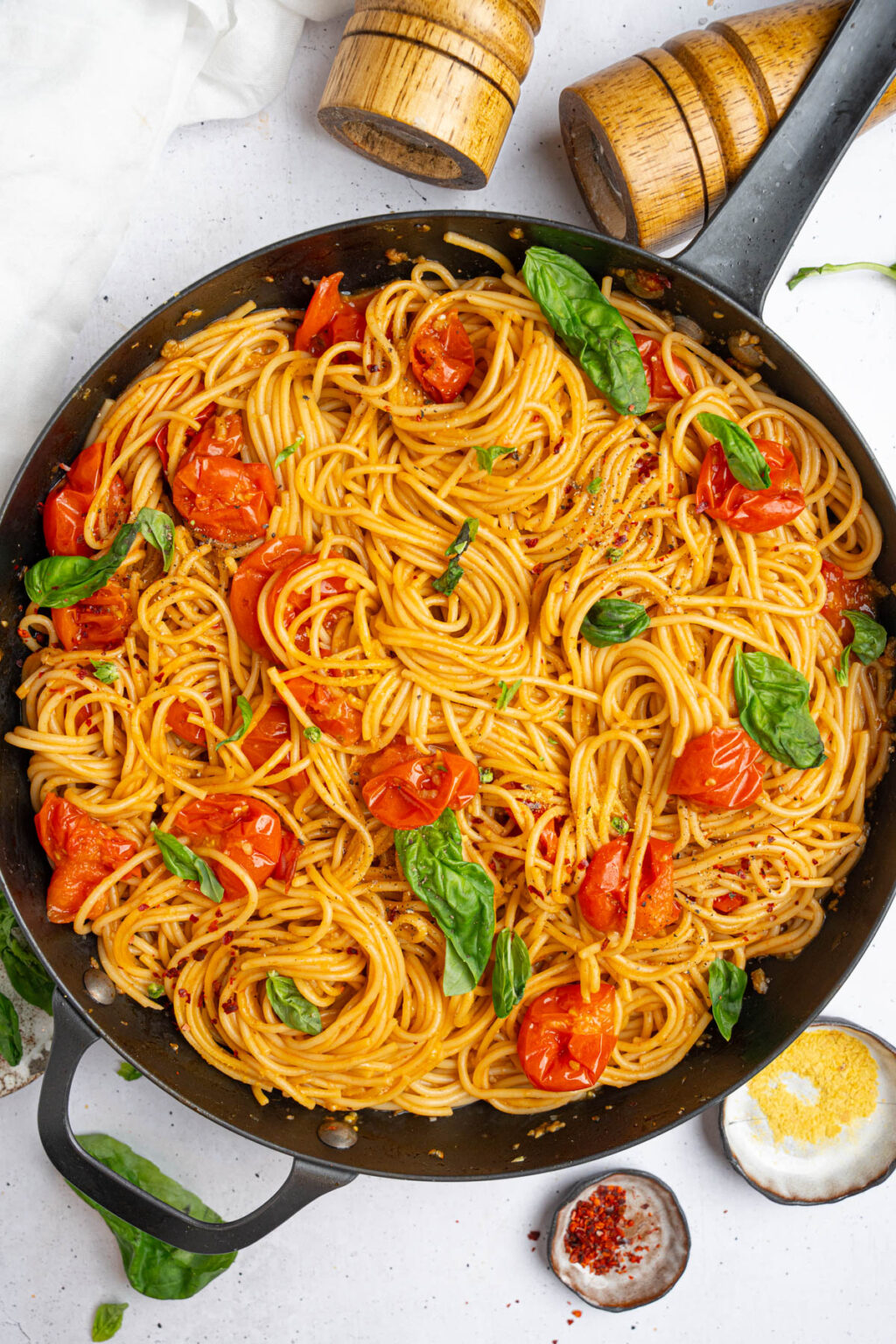 One Pot Cherry Tomato Basil Pasta - PlantYou