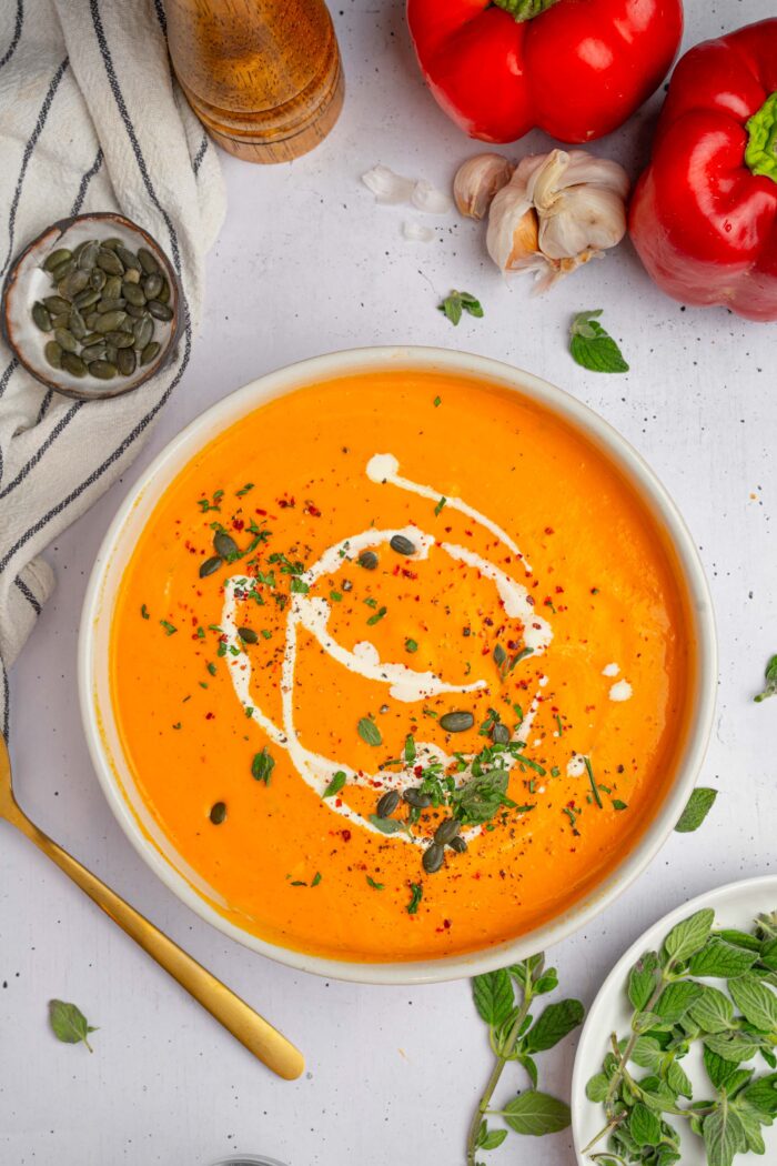 Roasted Red Pepper Carrot Soup Plantyou