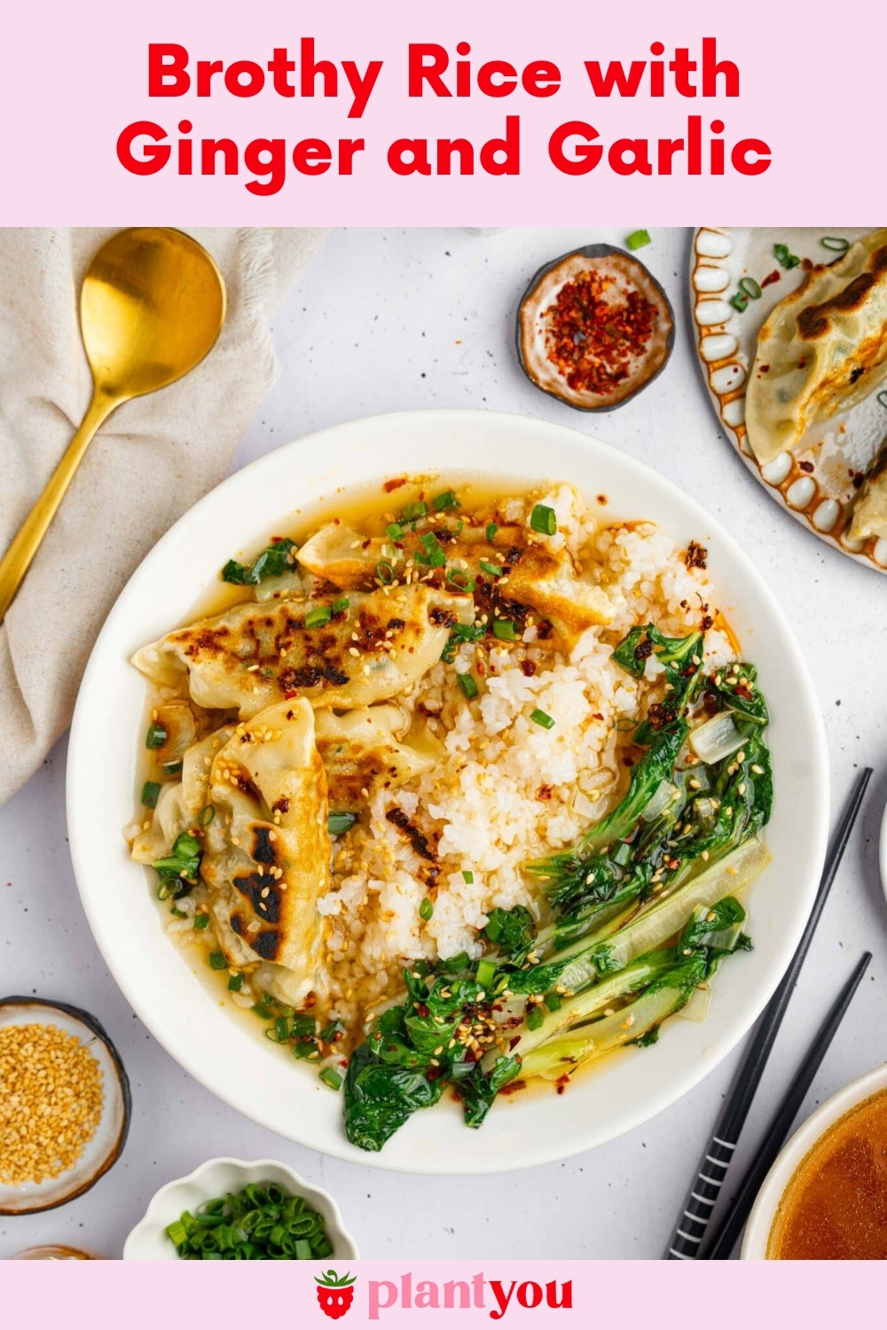 Brothy Rice with Ginger and Garlic - PlantYou